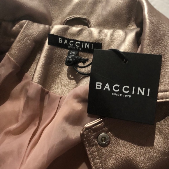 Baccini | Jackets & Coats | Nwt Baccini Rose Gold Faux Leather Jacket ...